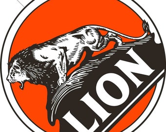 Lion Gasoline Sign | Etsy