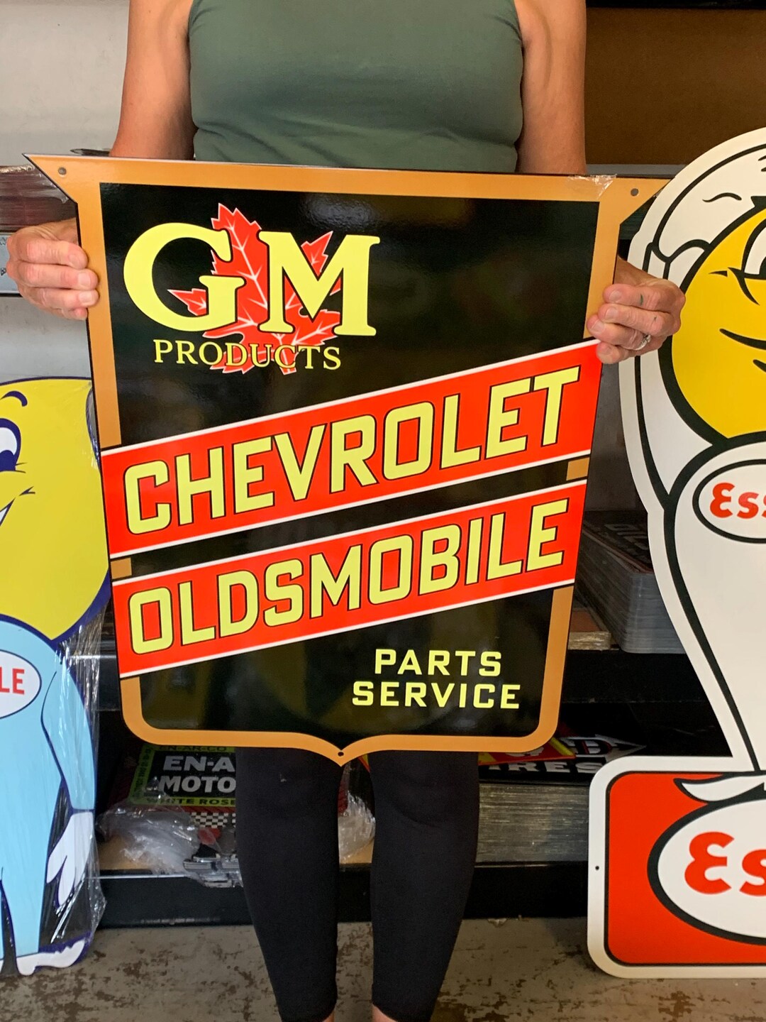 Antique Vintage Old Style Steel Sign GM Chevrolet Oldsmobile Parts ...