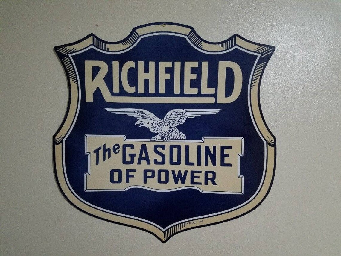 Richfield Gasoline Oil Sign Shield 27 X 27 Vintage Style Steel Sign - Etsy