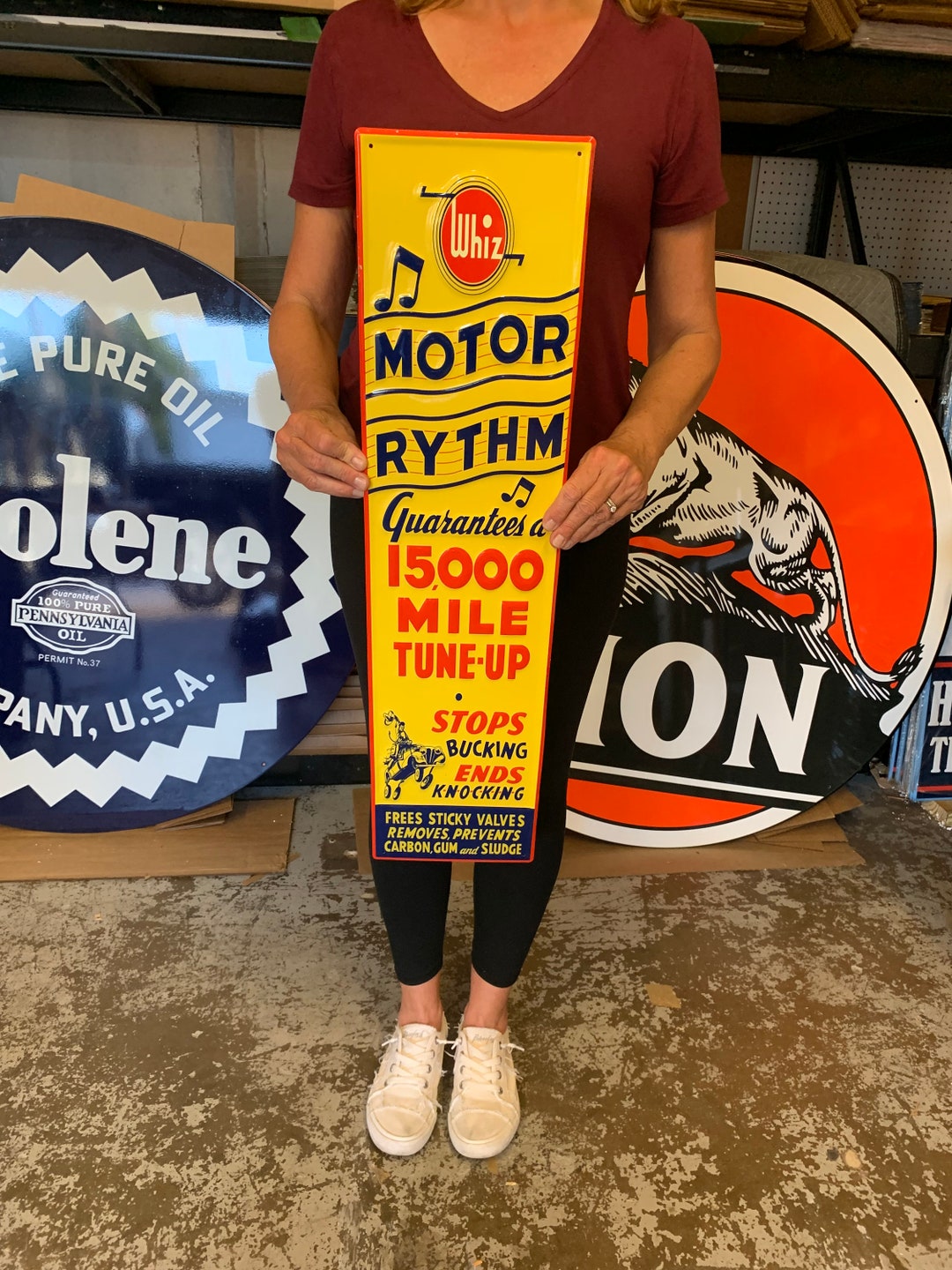Vintage Antique Style Sign Embossed Steel WHIZ Oil Motor Made in USA - Etsy