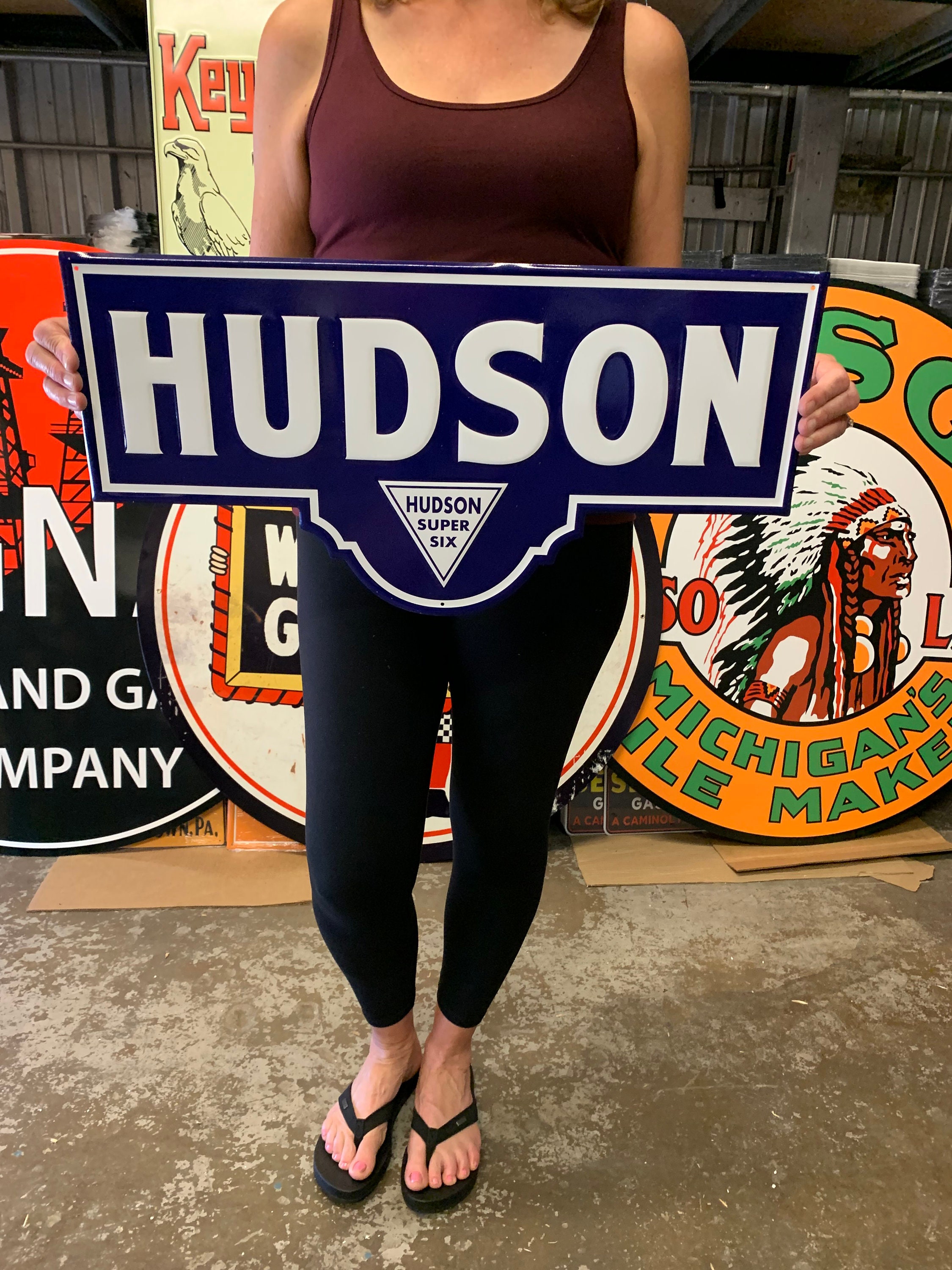 Vintage Antique Style Metal Sign Hudson Super Six - Etsy