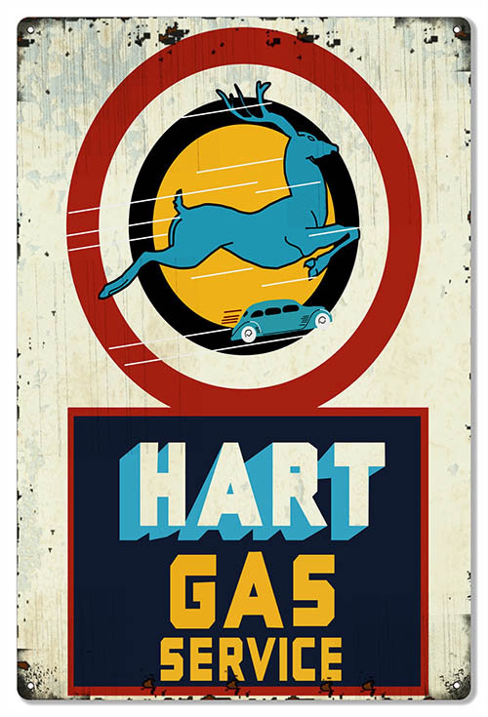 VINTAGE ANTIQUE Style Metal Sign Hart Gasoline Deer 16x24 - Etsy