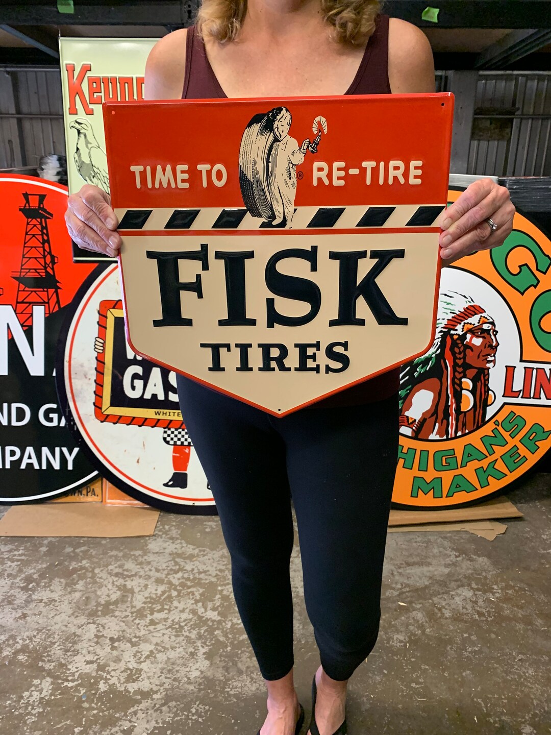 Vintage Antique Style Metal Sign Fisk Tires - Etsy