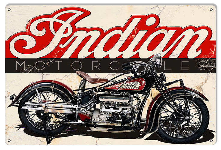 VINTAGE ANTIQUE Style Metal Sign Indian Motorcycle 16x24 - Etsy