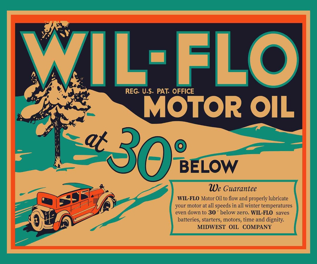 Vintage Style Metal Sign Wilflo Oil 24" X 20" - Etsy