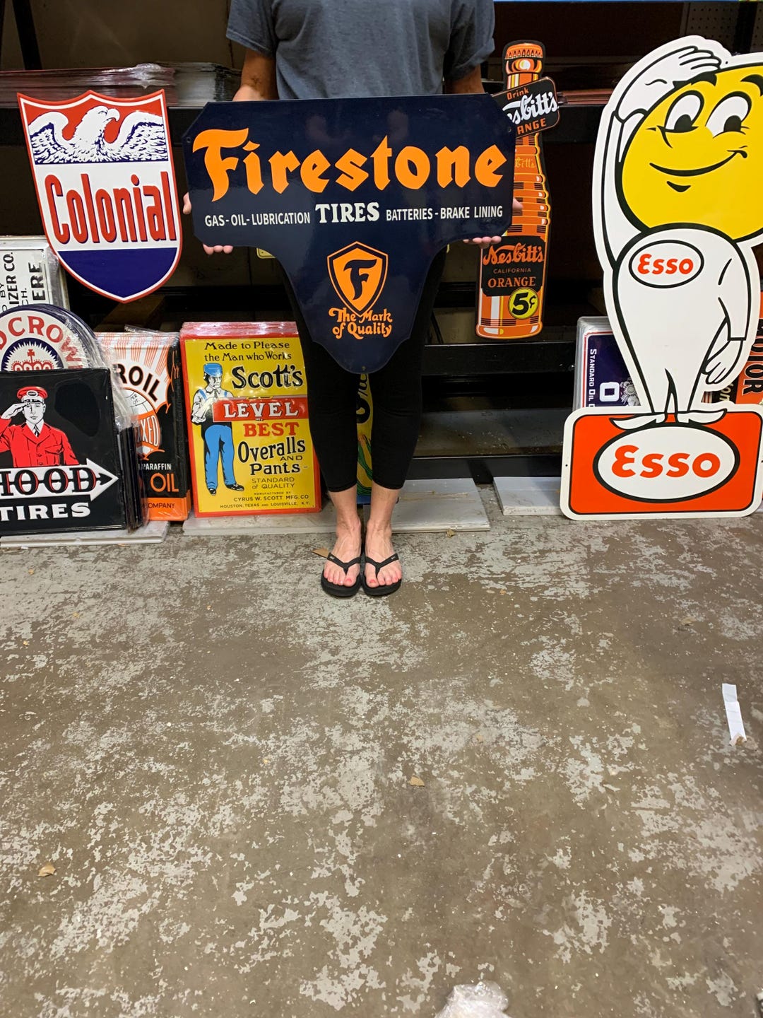 Antique Vintage Old Style Firestone Tire Signs NOT PORCELAIN Made in ...