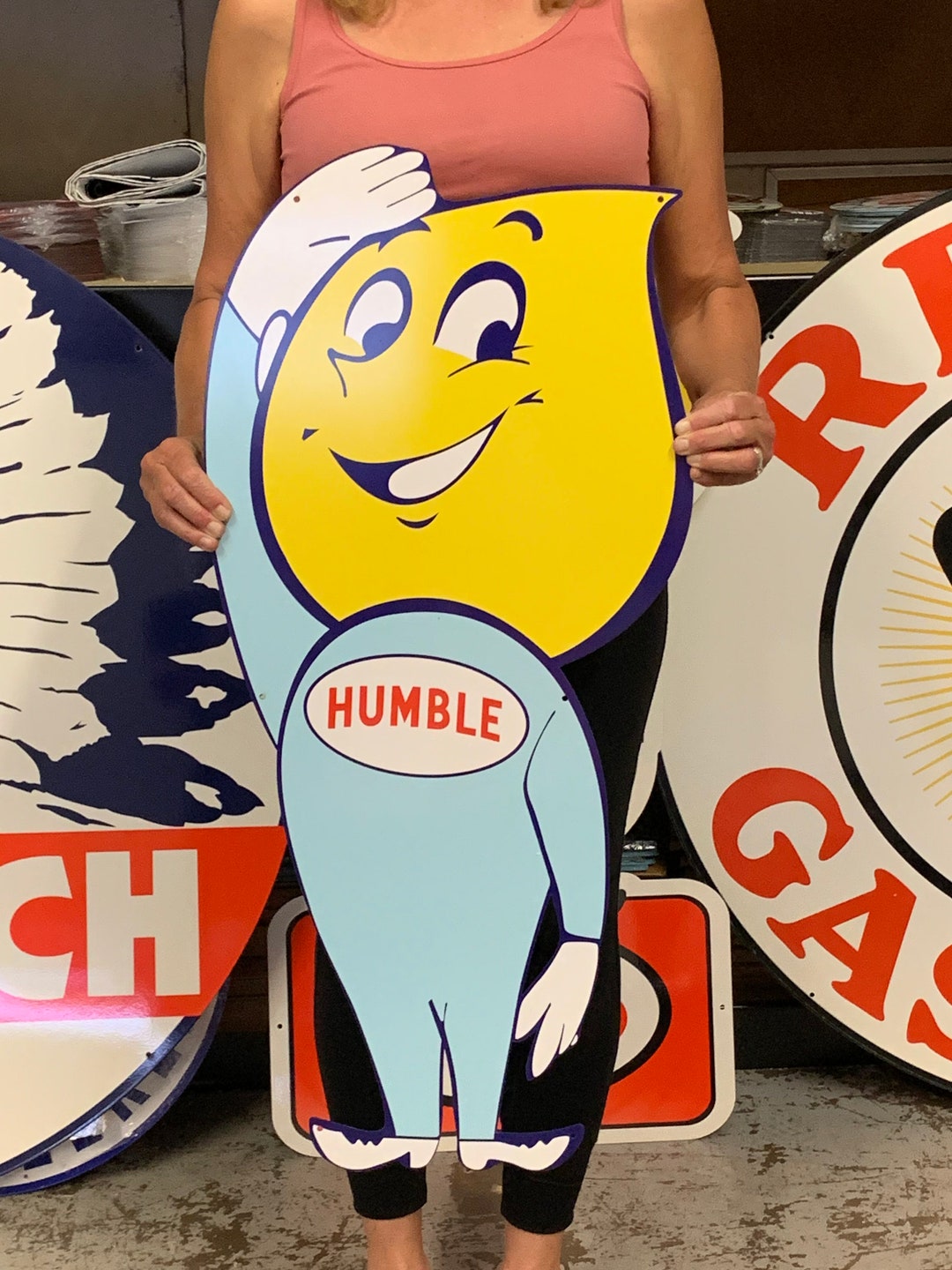 Vintage Antique Style Sign Humble Oil Company Made in USA - Etsy