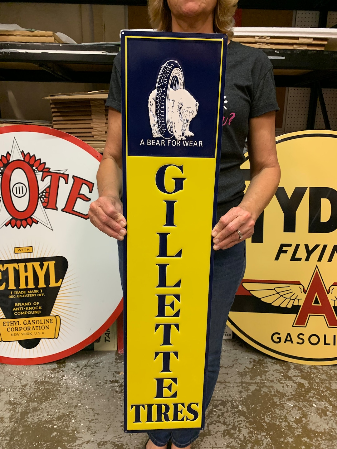 Vintage Antique Style Sign Gillette Tires Made in USA - Etsy