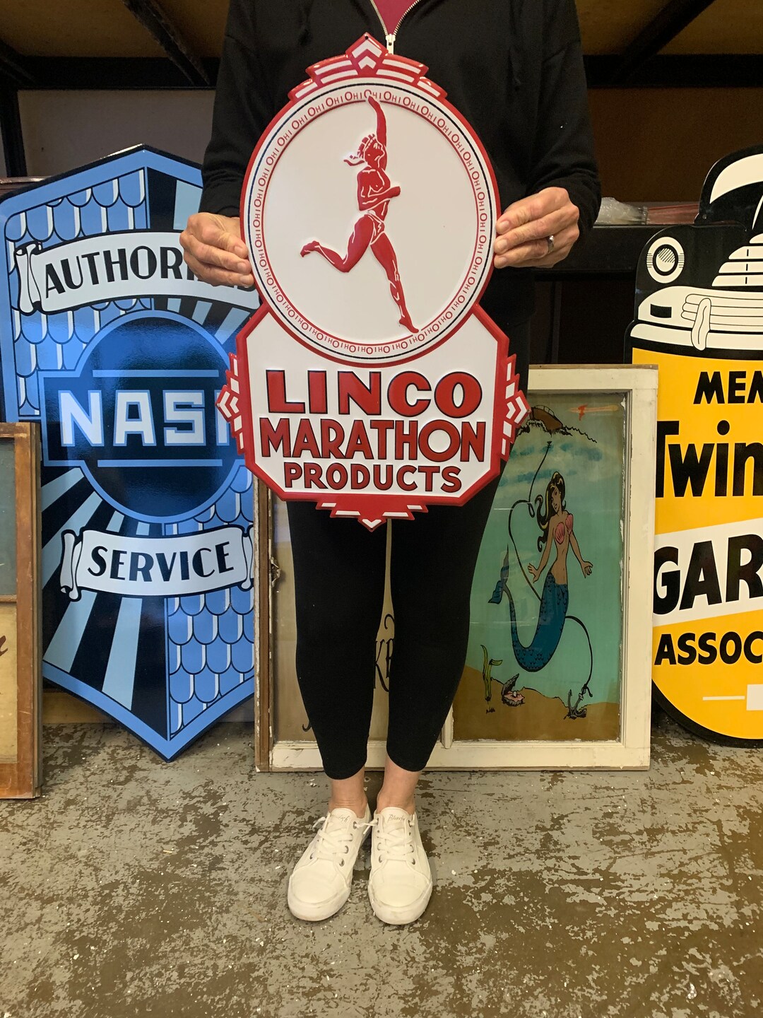 Vintage Style Metal Sign Linco Marathon Motor Oil - Etsy