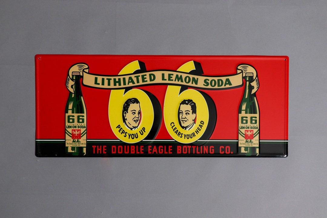 Vintage Style Sign Embossed Lithiated Lemon Soda - Etsy