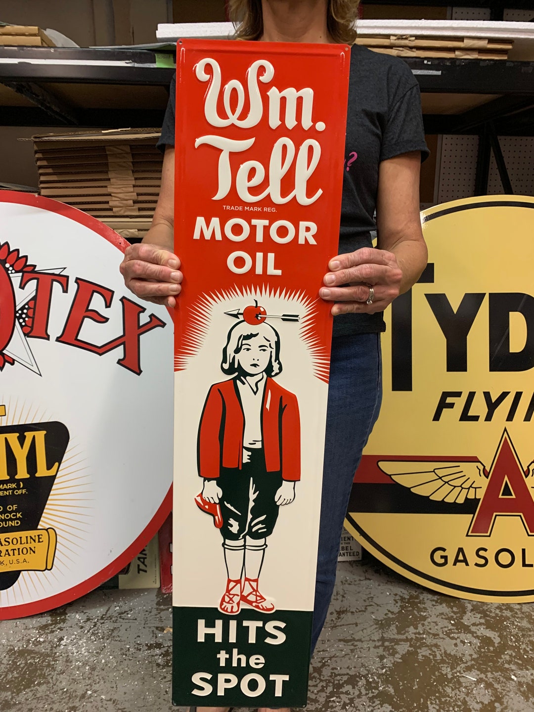 Vintage Antique Style Sign William Tell Motor Oil Made in USA - Etsy
