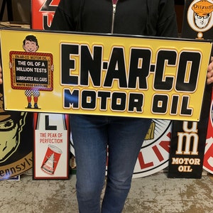 Vintage Antique Style Sign Enarco White Rose Gas Oil - Etsy