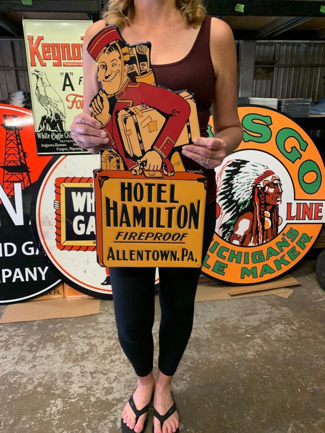 Vintage Antique Style Metal Sign Hotel Hamilton Allentown Pennsylvania ...