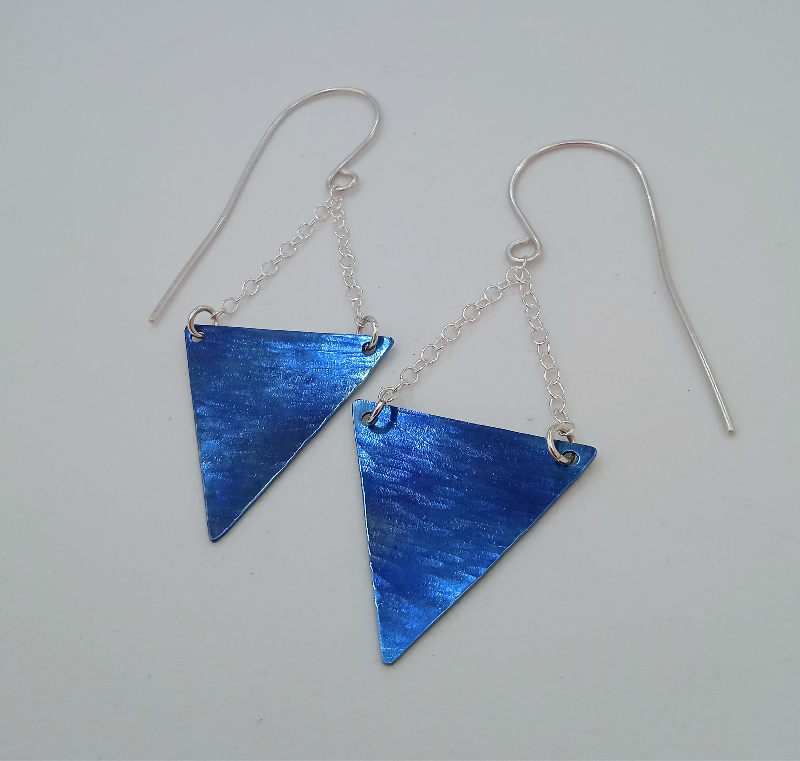 Handmade Coloured Titanium and Sterling Silver Triangular - Etsy UK
