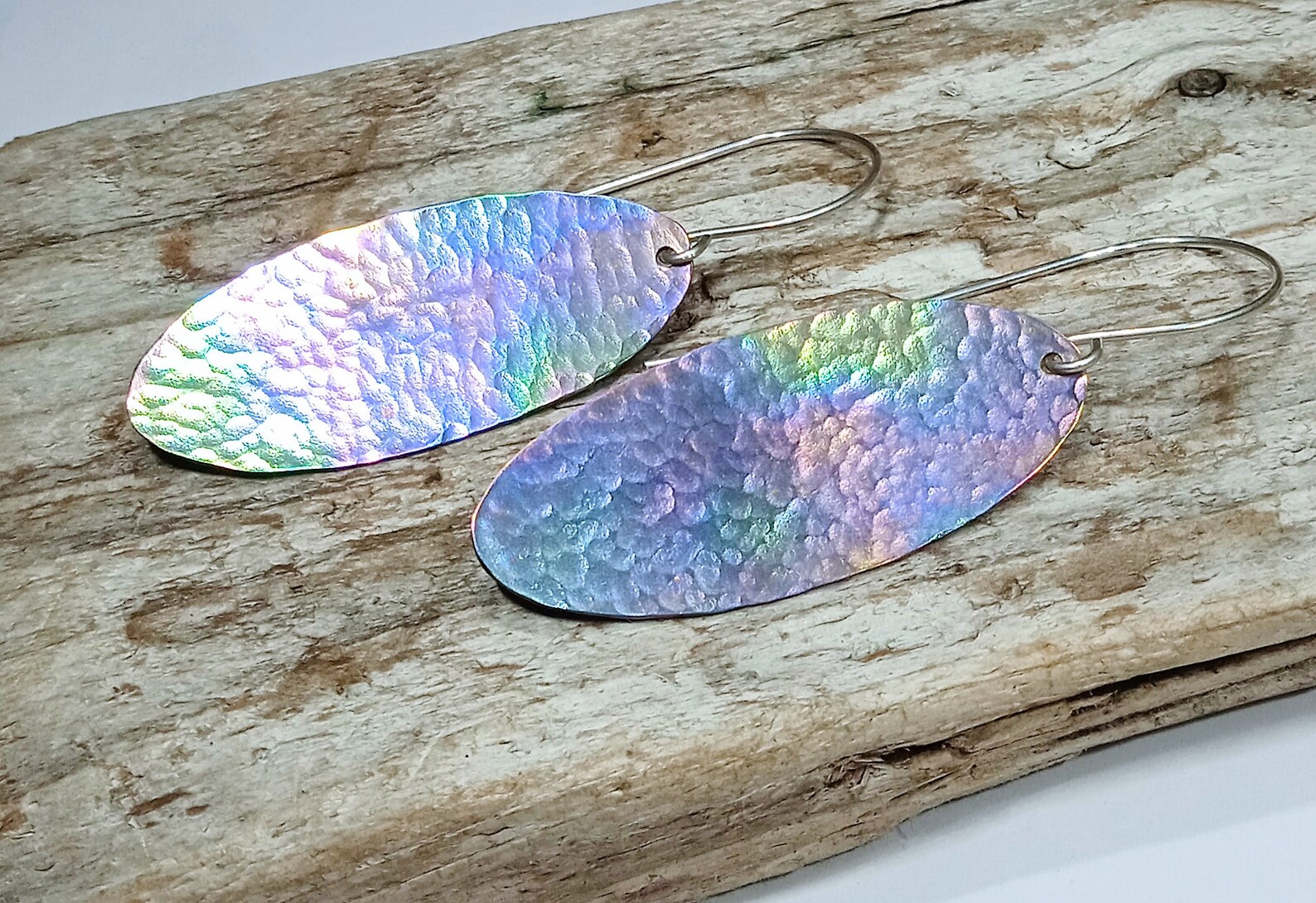 Handmade Coloured Titanium and Sterling Silver Earrings - Etsy UK