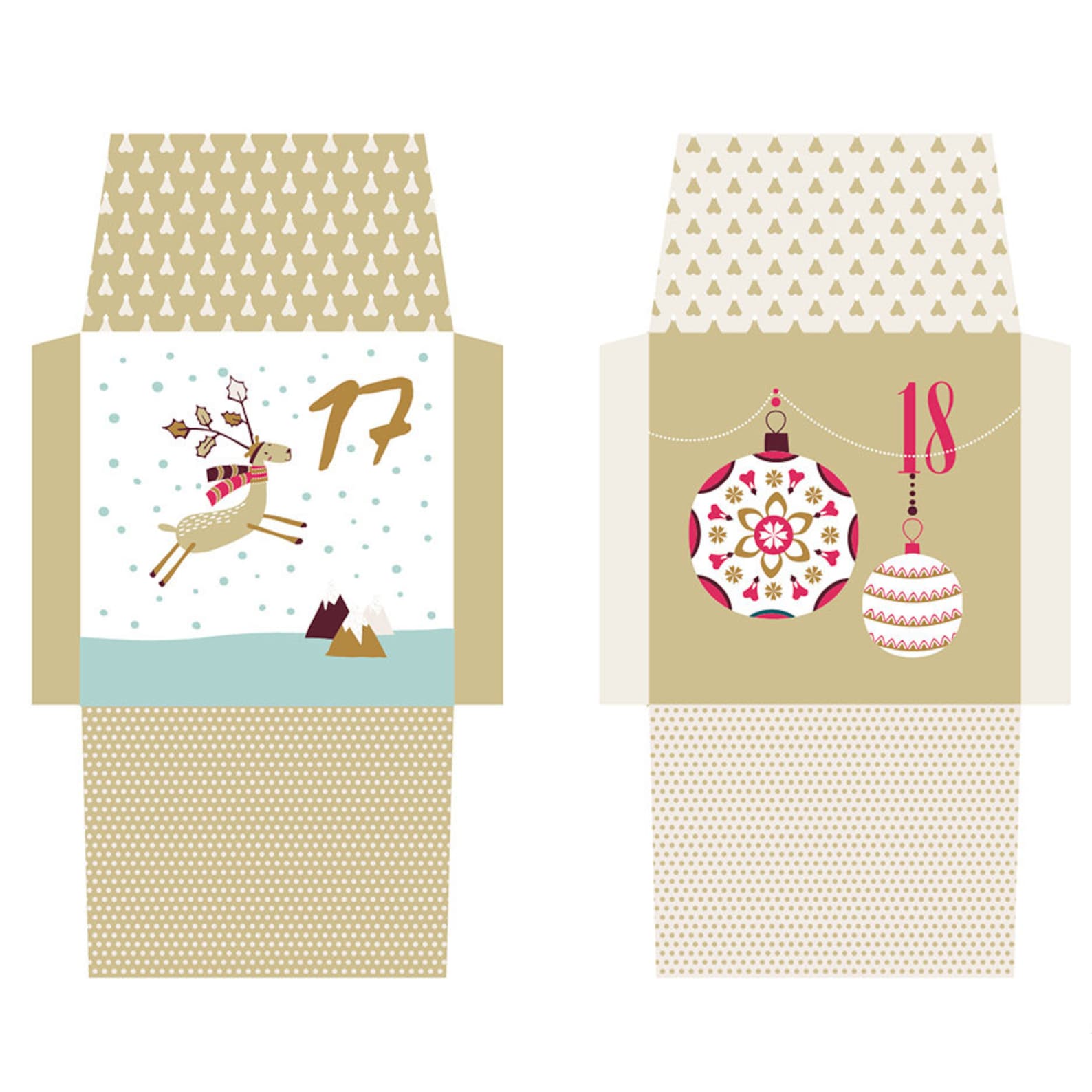 Printable Christmas Envelopes Advent Calendar 24 Mini - Etsy Canada