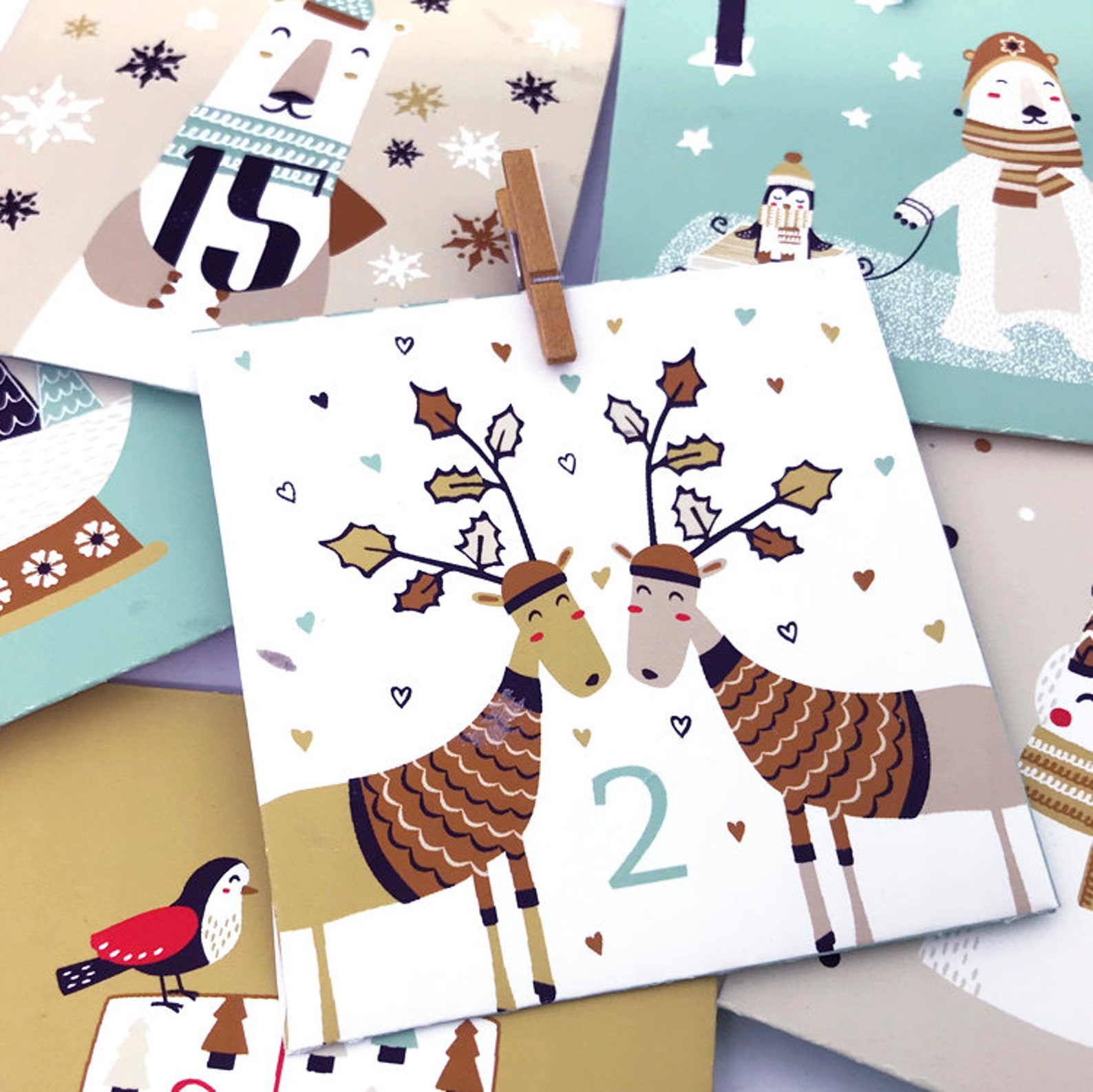 Advent Calendar Envelopes 24 Christmas Mini Envelopes Advent - Etsy