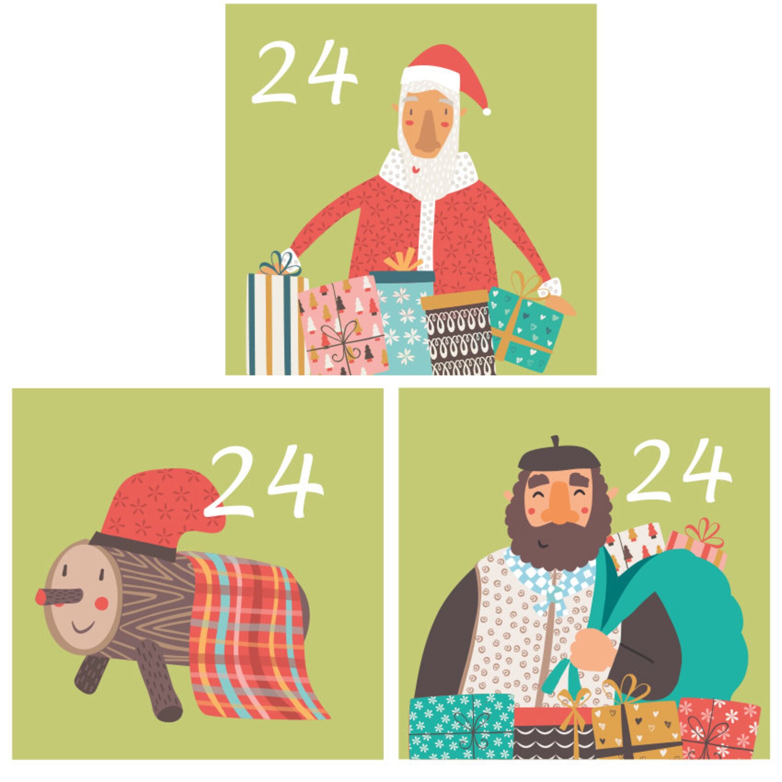 3x3 Inches Printable Advent Calendar Tag Advent Calendar Gift | Etsy