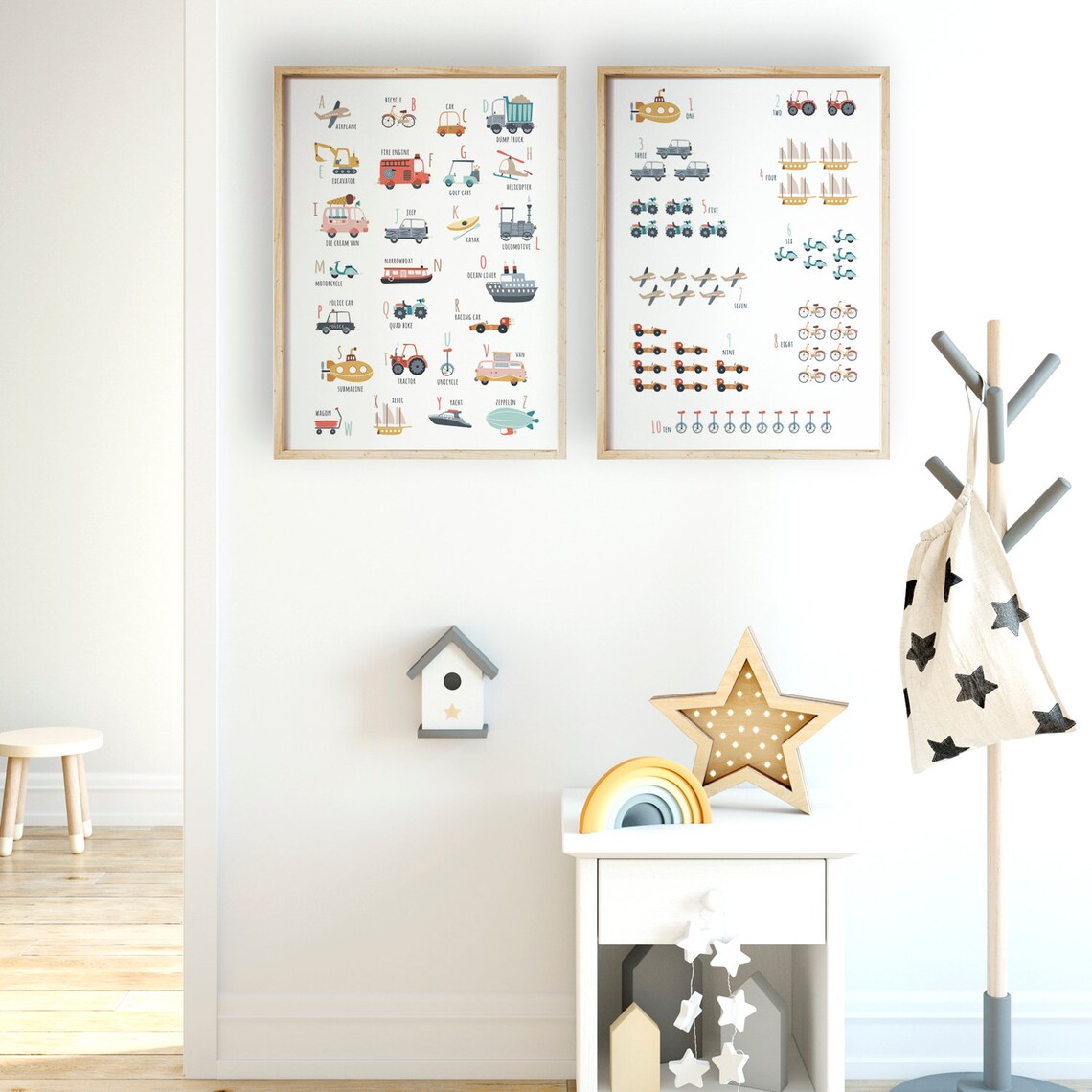 Transport Printable Set Car Themed Printable Set ABC and 123 | Etsy