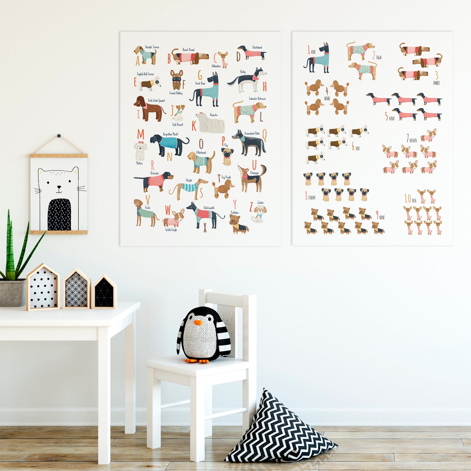 Printable Dogs Alphabet and Numbers Set for a Dog Lover Dog | Etsy