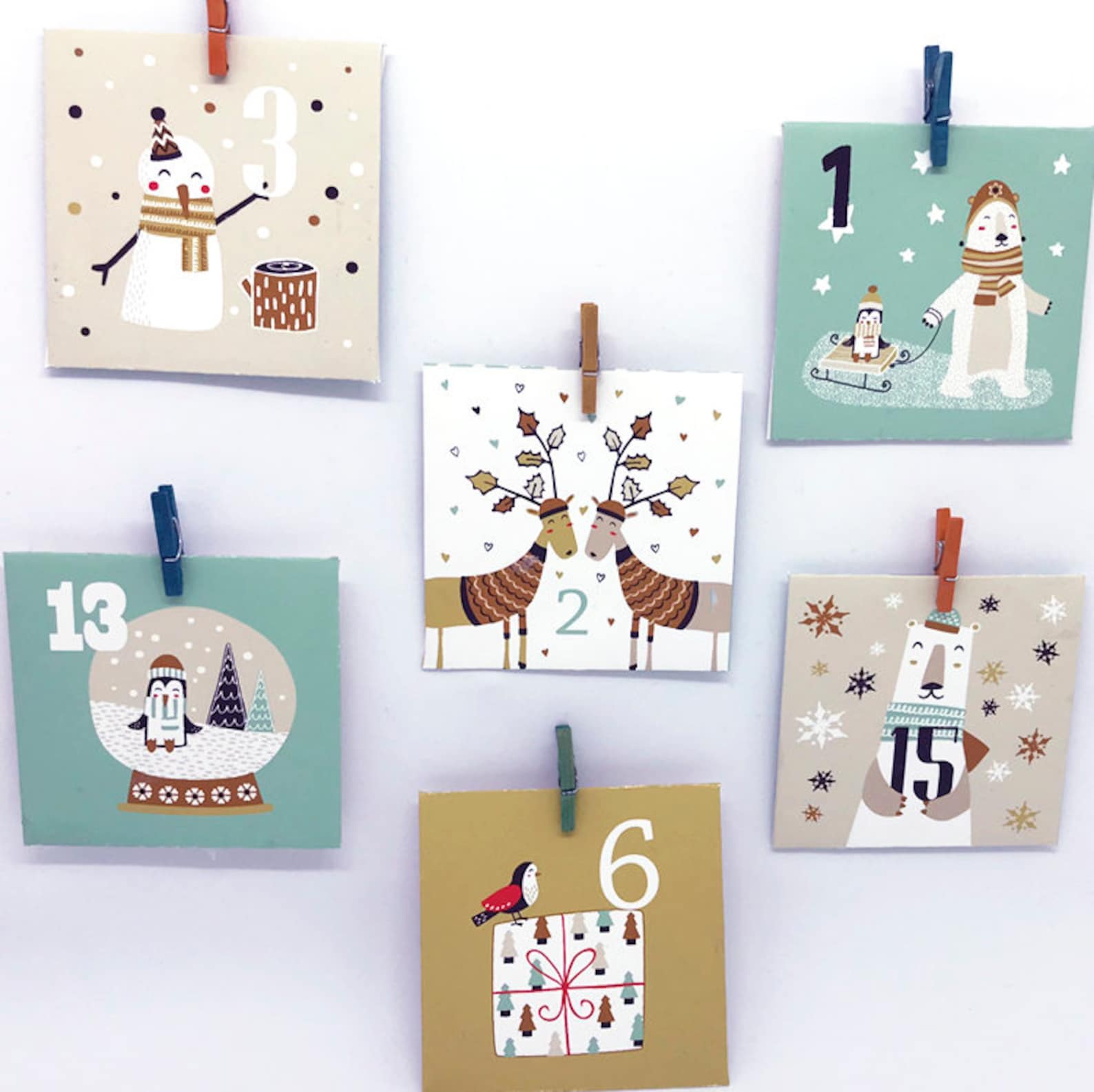 Advent Calendar Envelopes 24 Christmas Mini Envelopes Advent - Etsy