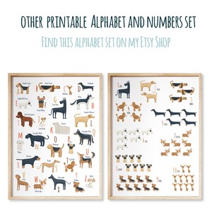 Printable Dogs Alphabet and Numbers Set for a Dog Lover, Dog Alphabet ...