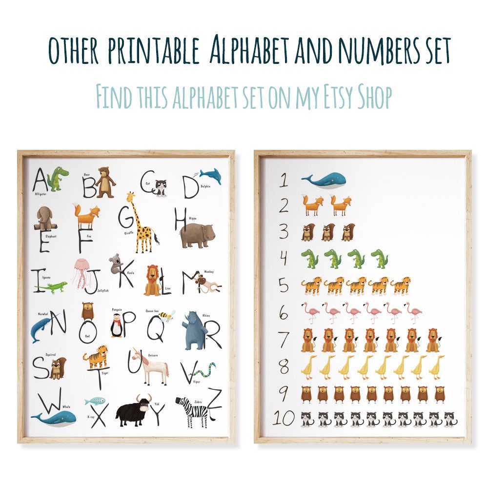 Printable Set ABC and Numbers Dogs Breeds Dogs Alphabet for a - Etsy Canada