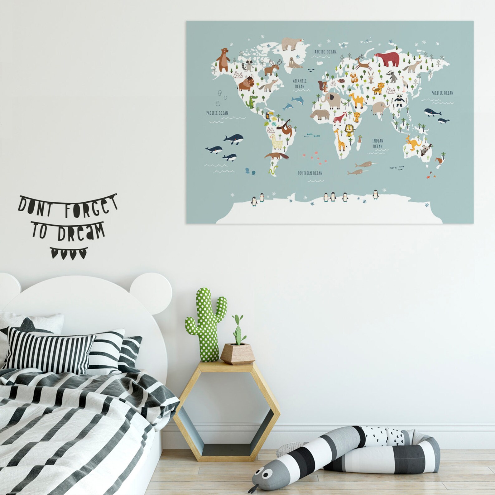 Printable Animal World Map World Map Poster Children Map | Etsy