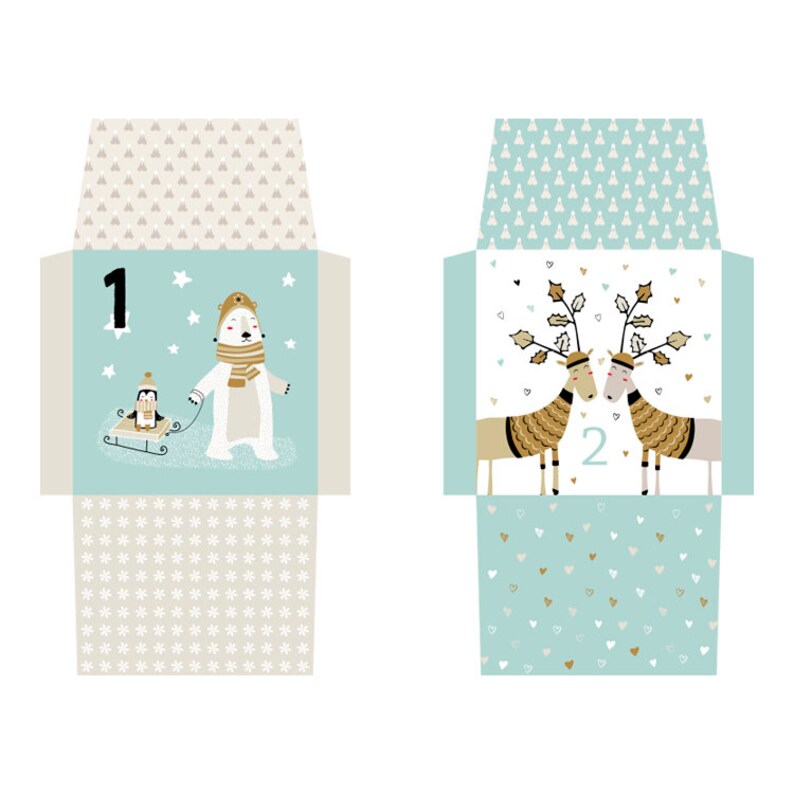 Advent Calendar Envelopes 24 Christmas Mini Envelopes Advent - Etsy