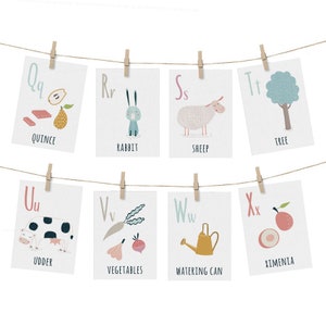 Farm Alphabet Cards, Educational Alphabet Flash Cards, Preschool ...