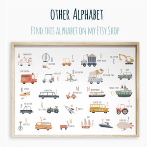 Transportation Alphabet and Numbers Set, Transport Alphabet Print Set ...