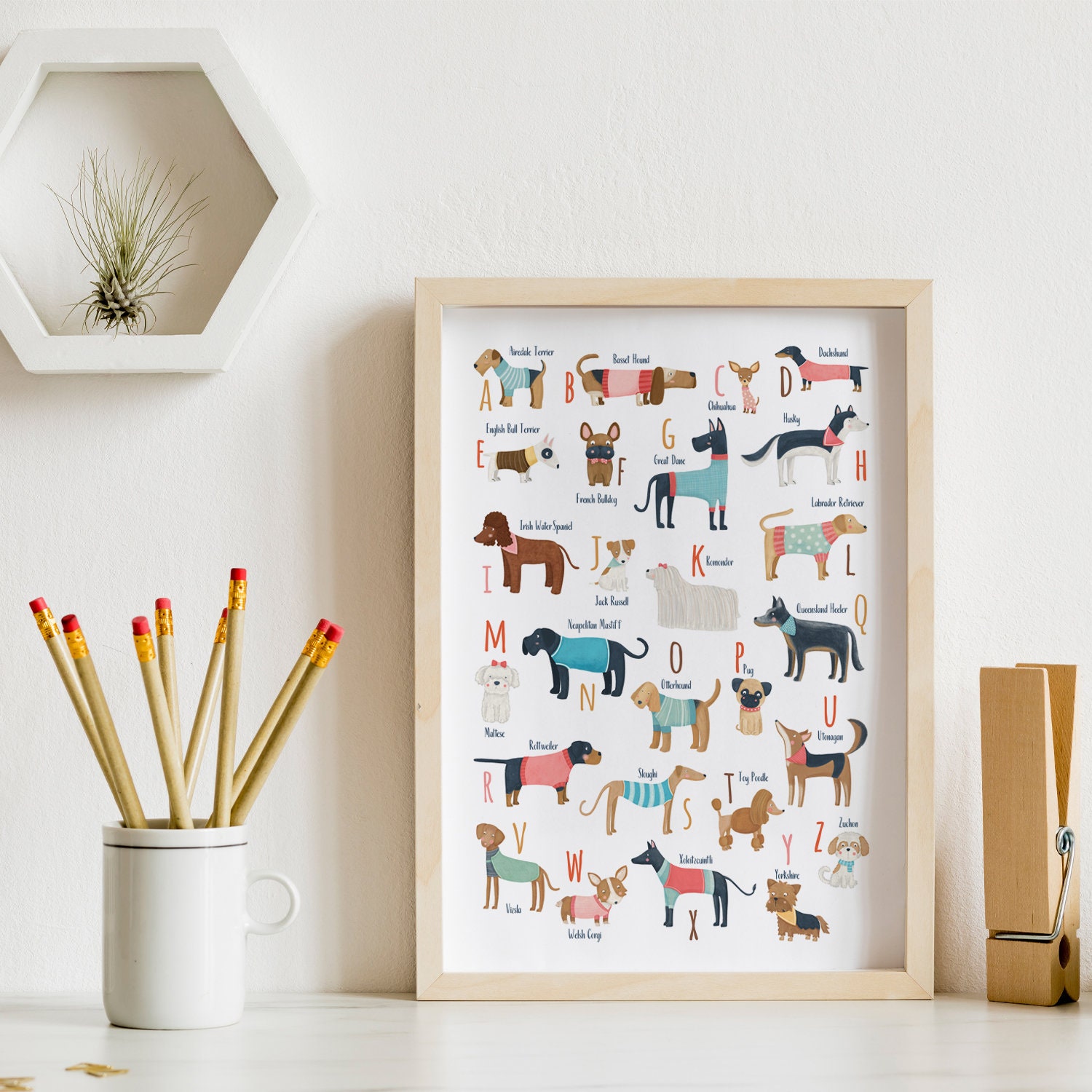 Printable Dogs Alphabet for a Dog Lover Dog Alphabet Poster | Etsy UK