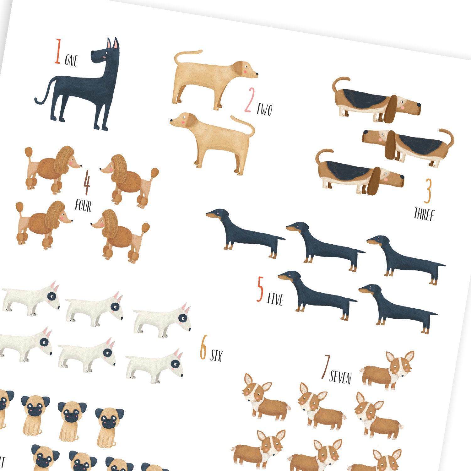 Printable Set ABC and Numbers Dogs Breeds Dogs Alphabet for a - Etsy Canada