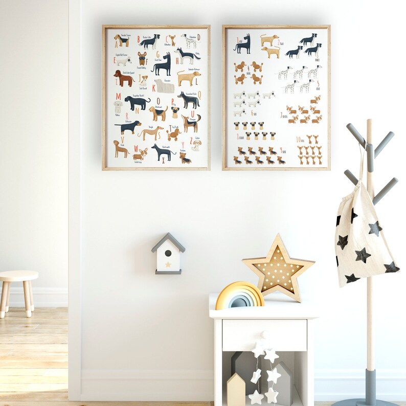 ABC and Numbers Set Dog Breeds Wall Art Dalmatian Border - Etsy