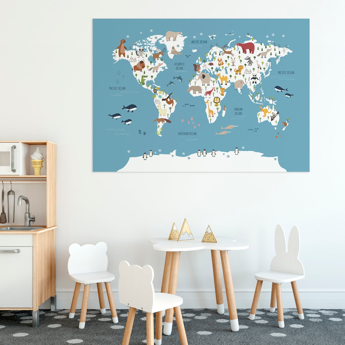 Colorful Countries of the World Map Printable Kids World Map | Etsy