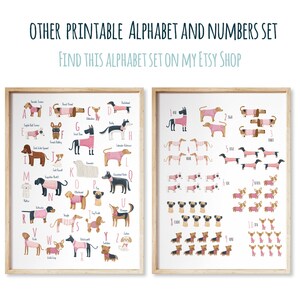 Dog Alphabet Printable Poster, Dogs Alphabet and Numbers Set for a Dog ...