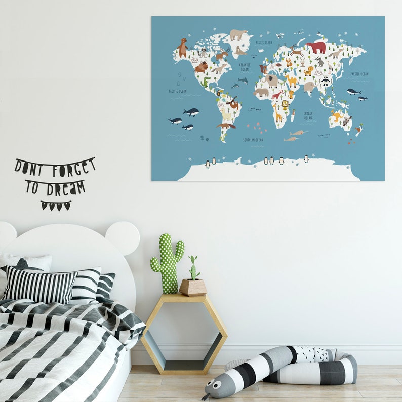 Colorful Countries of the World Map Printable Kids World Map | Etsy
