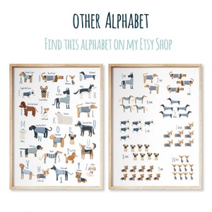 Printable Dogs Alphabet and Numbers Set for a Dog Lover, Dog Alphabet ...