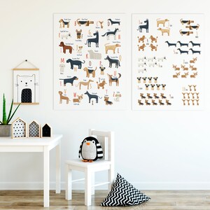 Printable Set ABC and Numbers Dogs Breeds, Dogs Alphabet for a Dog ...