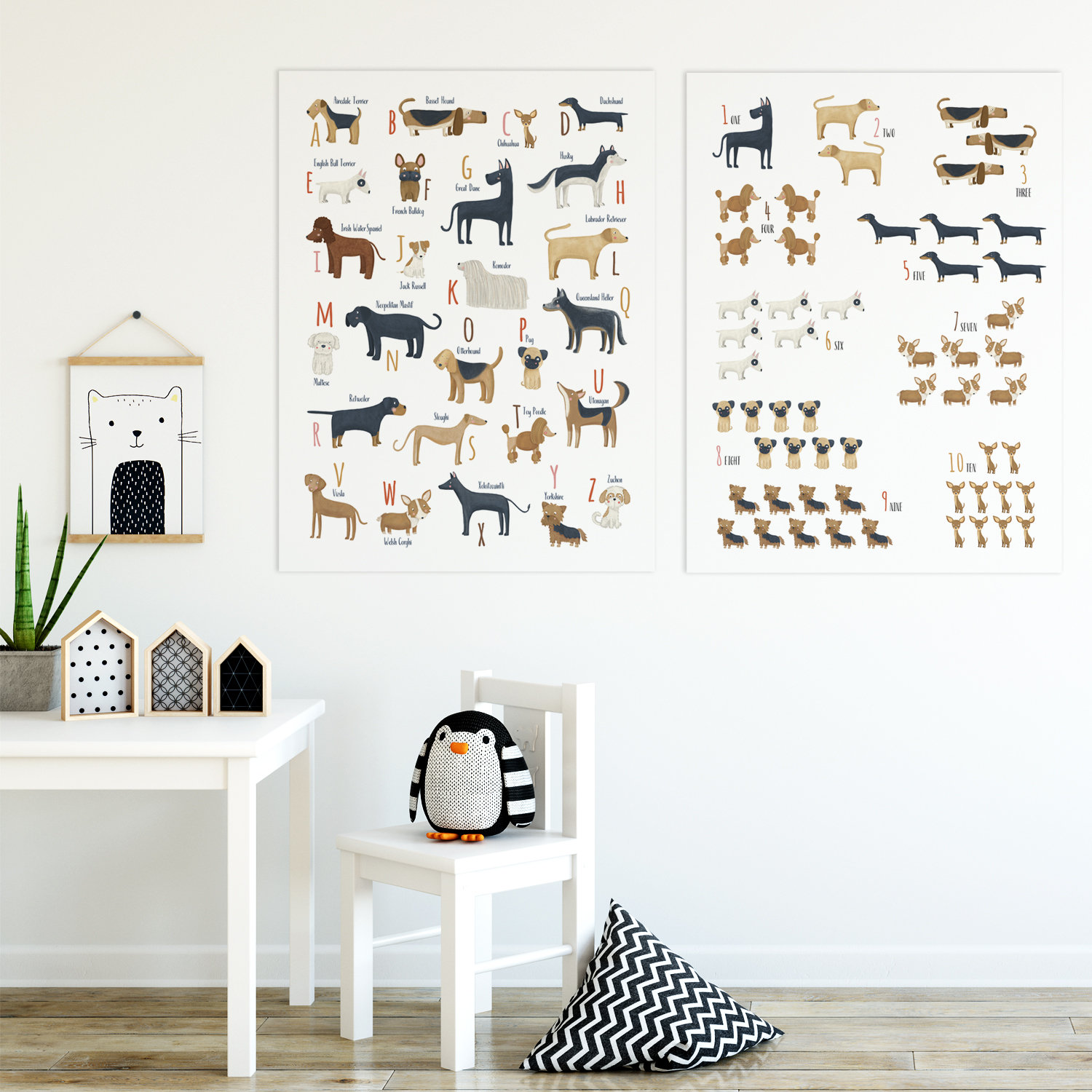 Printable Set ABC and Numbers Dogs Breeds Dogs Alphabet for a - Etsy Canada