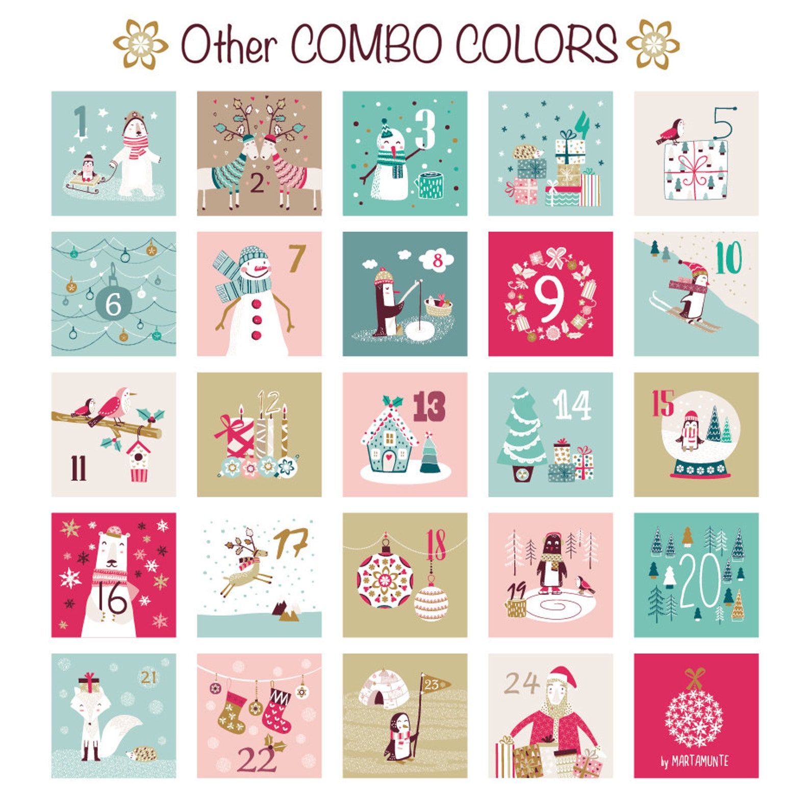 Christmas Advent Calendar Stickers Advent Calendar Etsy