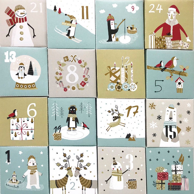 25x25 Inch Cute Advent Printable Boxes for Kids Christmas - Etsy