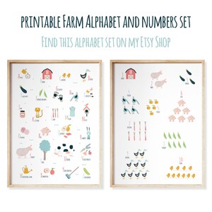 Printable Farm Alphabet / Alphabet Digital Print / Farm Theme Alphabet ...