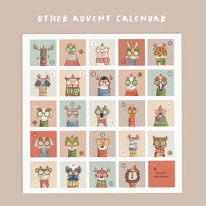 3x3 Inch Printable Advent Calendar Gift Tags, Advent Calendar Tags ...