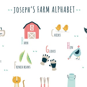 Personalized Farm Alphabet, Printable Animal Farm Alphabet, Alphabet ...