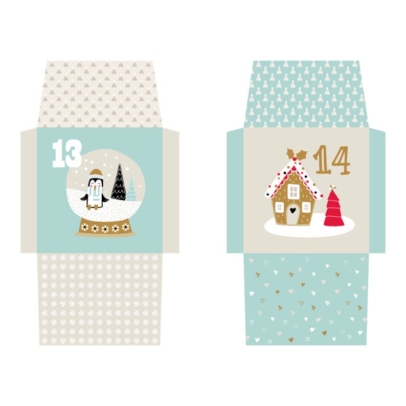 Advent Calendar Envelopes 24 Christmas Mini Envelopes Advent - Etsy