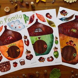 Acorn House Play Set, Nature Table or Posters Download - Etsy