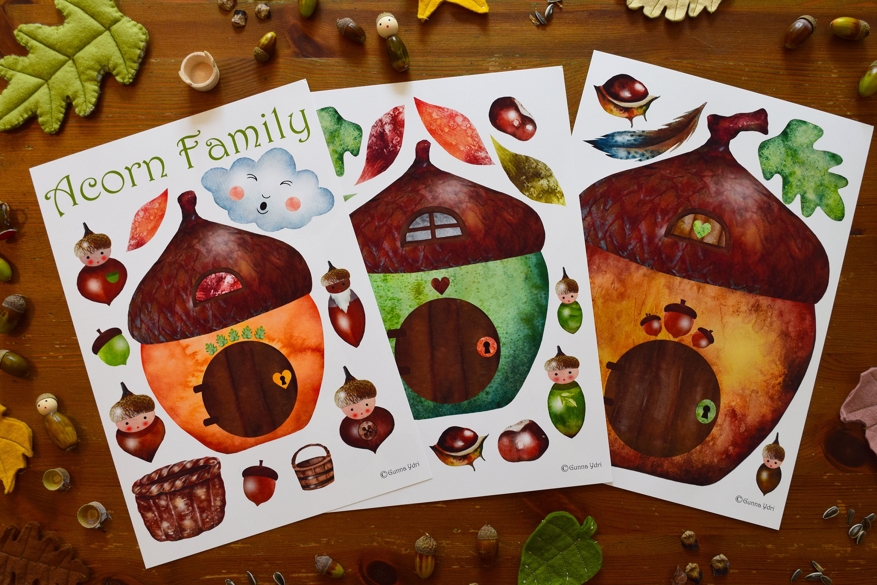 Acorn House Play Set, Nature Table or Posters Download - Etsy