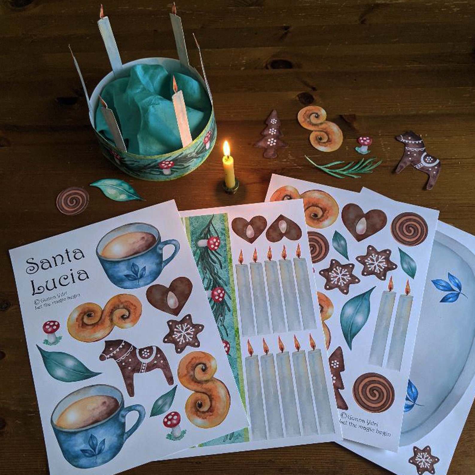 Santa Lucia Crown, Buns, Tray and Teacups Play Set Download - Etsy