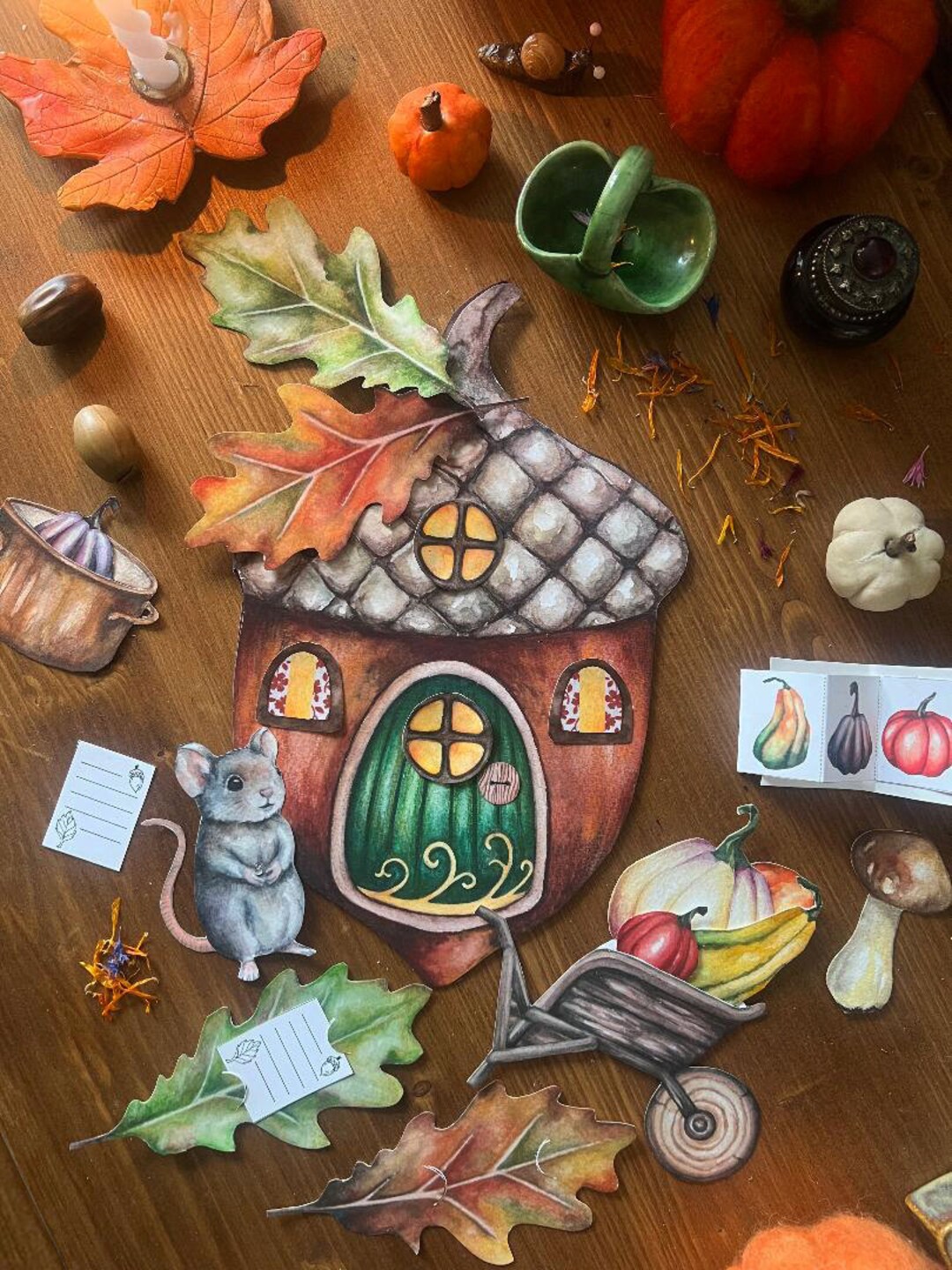 Magical Acorn House for a Cute Little Harvest Mouse Autumn Play Set ...